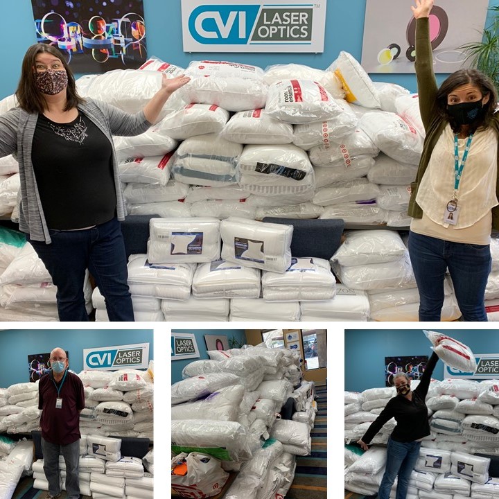 CVI Laser Optics Hosts Pillow Drive for Homeless - IDEX Corporation